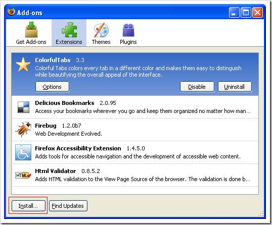 ปลาทูสมต้มยำ: Install xpi การติดตั้ง extension ของ firefox
